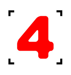 Number 4 sign design template element Royalty Free Vector