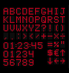 Set digital led numbers Royalty Free Vector Image