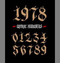Numbers are in gothic style symbols Royalty Free Vector