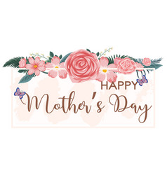 Template design for happy mothers day with pink Vector Image