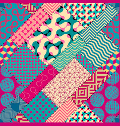 Pink plaid patchwork background Royalty Free Vector Image