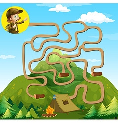 Boardgame template with camping theme Royalty Free Vector