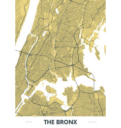 Detailed borough map bronx new york city Vector Image