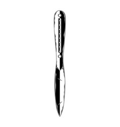 Vintage monochrome japanese throwing knife Vector Image