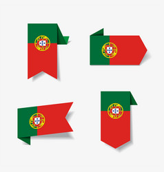 Portuguese flag stickers and labels Royalty Free Vector
