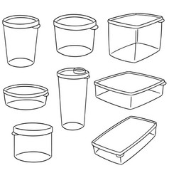 Set plastic container Royalty Free Vector Image