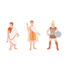 Ancient roman people set empire soldier Royalty Free Vector