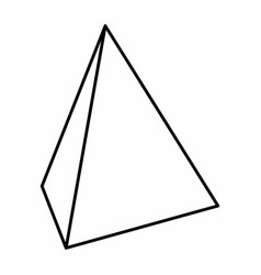 Triangular pyramid outline icon Royalty Free Vector Image