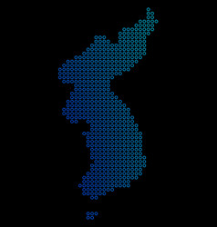 Blue dot south korea map Royalty Free Vector Image