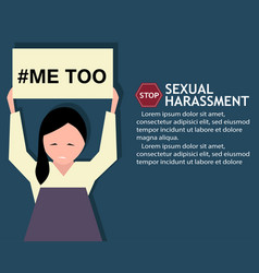 Sexual harassment poster with girl Royalty Free Vector Image