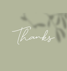 Text thank you on green background calligraphy Vector Image