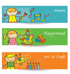 Music art playground for kindergarten banner Vector Image