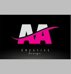 Handwritten double aa letters with a creative cut Vector Image