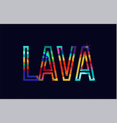 Lava word text typography gold golden design logo Vector Image