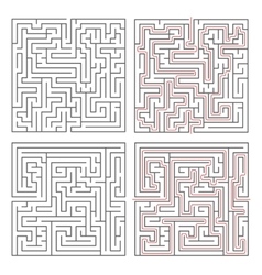 Two different mazes high complexity on white Vector Image