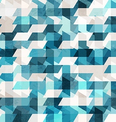 Blue color triangle pattern with grunge effect Vector Image