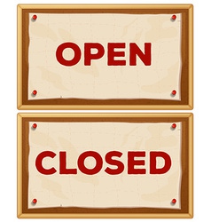 Opposite words with open and close Royalty Free Vector Image