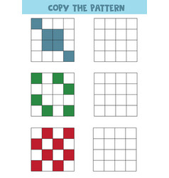 Educational worksheet for kids copy pattern Vector Image