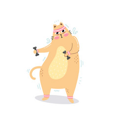 Postcard with the character is a cute cat Vector Image