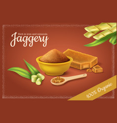 Jaggery realistic background Royalty Free Vector Image