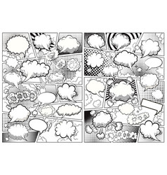 Black and white comic book page divided lines Vector Image