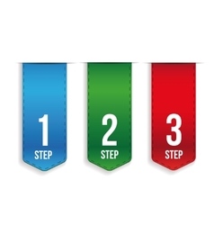 Step one two three progress buttons Royalty Free Vector