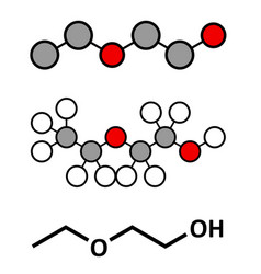 2-ethoxyethanol solvent molecule can dissolve Vector Image
