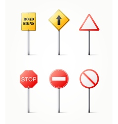 Danger or roadsigns blank signs empty red caution Vector Image