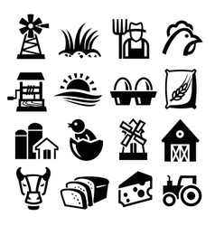 Big agriculture icons set Royalty Free Vector Image