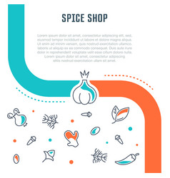 Spice shop banner with condiment and seasoning Vector Image