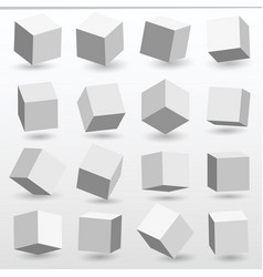 Blank white cube 3d box template Royalty Free Vector Image