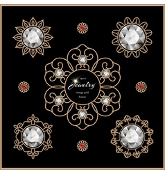 Jewelry abstract flowers Royalty Free Vector Image