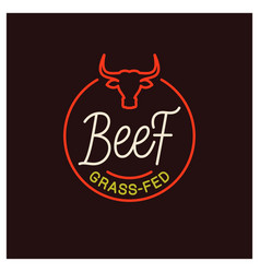 Cow round circle logo icon Royalty Free Vector Image