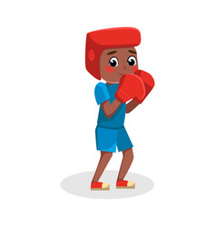 Cute boy boxing cartoon Royalty Free Vector Image