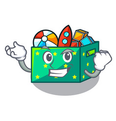 Geek cartoon toy boxes in a bedroom Royalty Free Vector