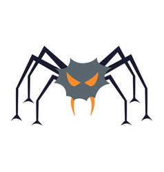 Black cartoon spider isolated Royalty Free Vector Image