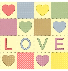 Vintage patchwork alphabet Royalty Free Vector Image