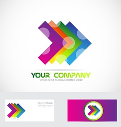 Forward arrow moving concept logo Royalty Free Vector Image