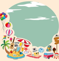 Paper template with chairs on the beach Royalty Free Vector