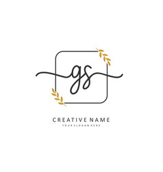 G s gs initial letter handwriting and signature Vector Image