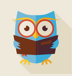 Owl drinking tea and reading newspaper Royalty Free Vector