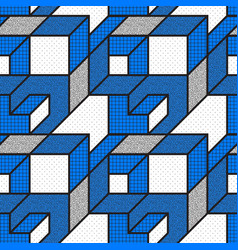 Isometric 3d cube seamless pattern background Vector Image