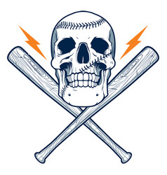 Skull baseball mascot Royalty Free Vector Image