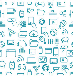 Seamless pattern with social media icons Vector Image