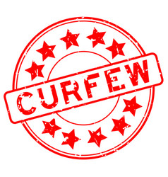 Yellow color transportation sign with word curfew Vector Image