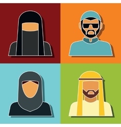 Middle eastern people avatars Royalty Free Vector Image