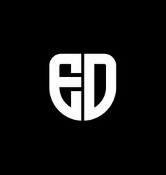 Ed logo monogram with gold colors and shield Vector Image