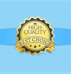 Exclusive high quality choice golden award label Vector Image