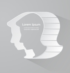 Human head paper blue symbol head Royalty Free Vector Image