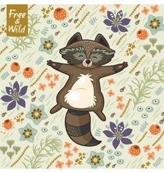 Funny little raccoon Royalty Free Vector Image